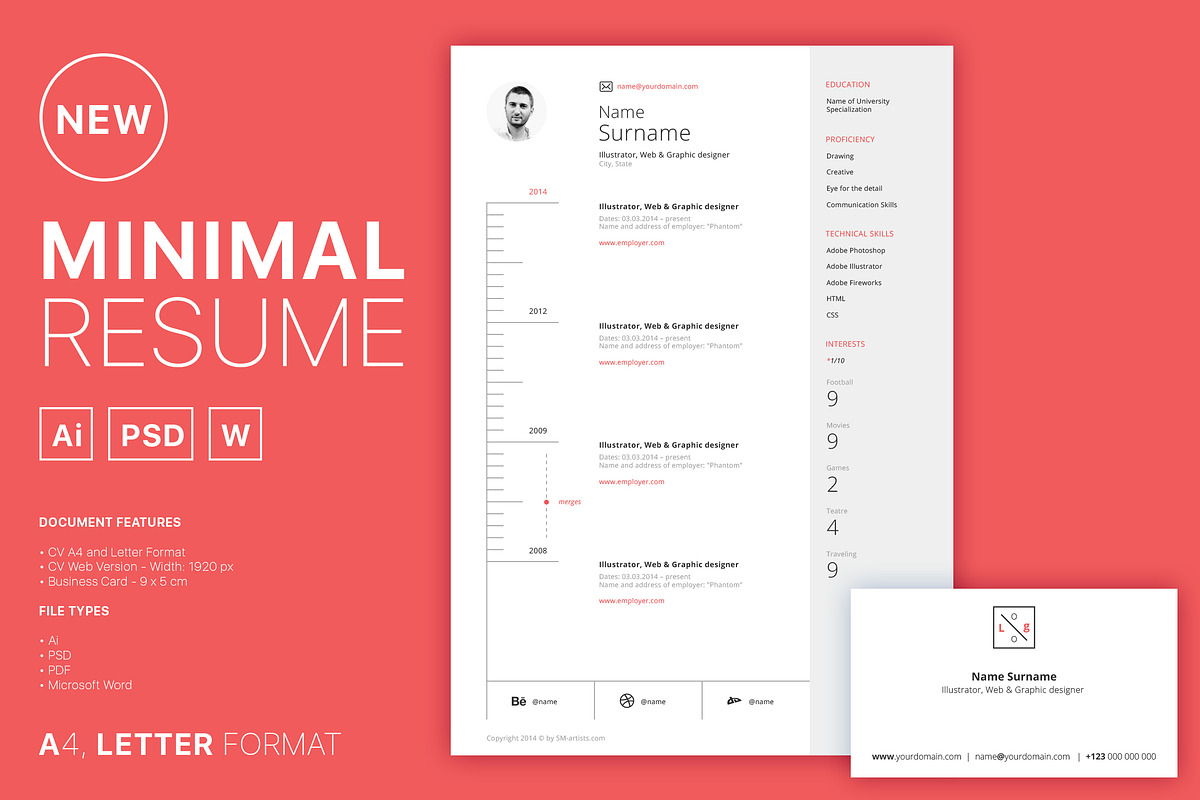Minimal CV pack, a Resume Template by Spovv