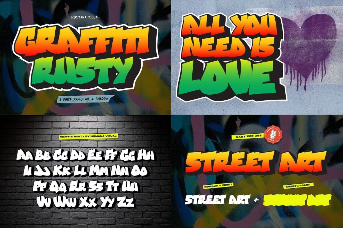 Graffiti Font Bundle, a Handwritten Font by Nirmana Visual