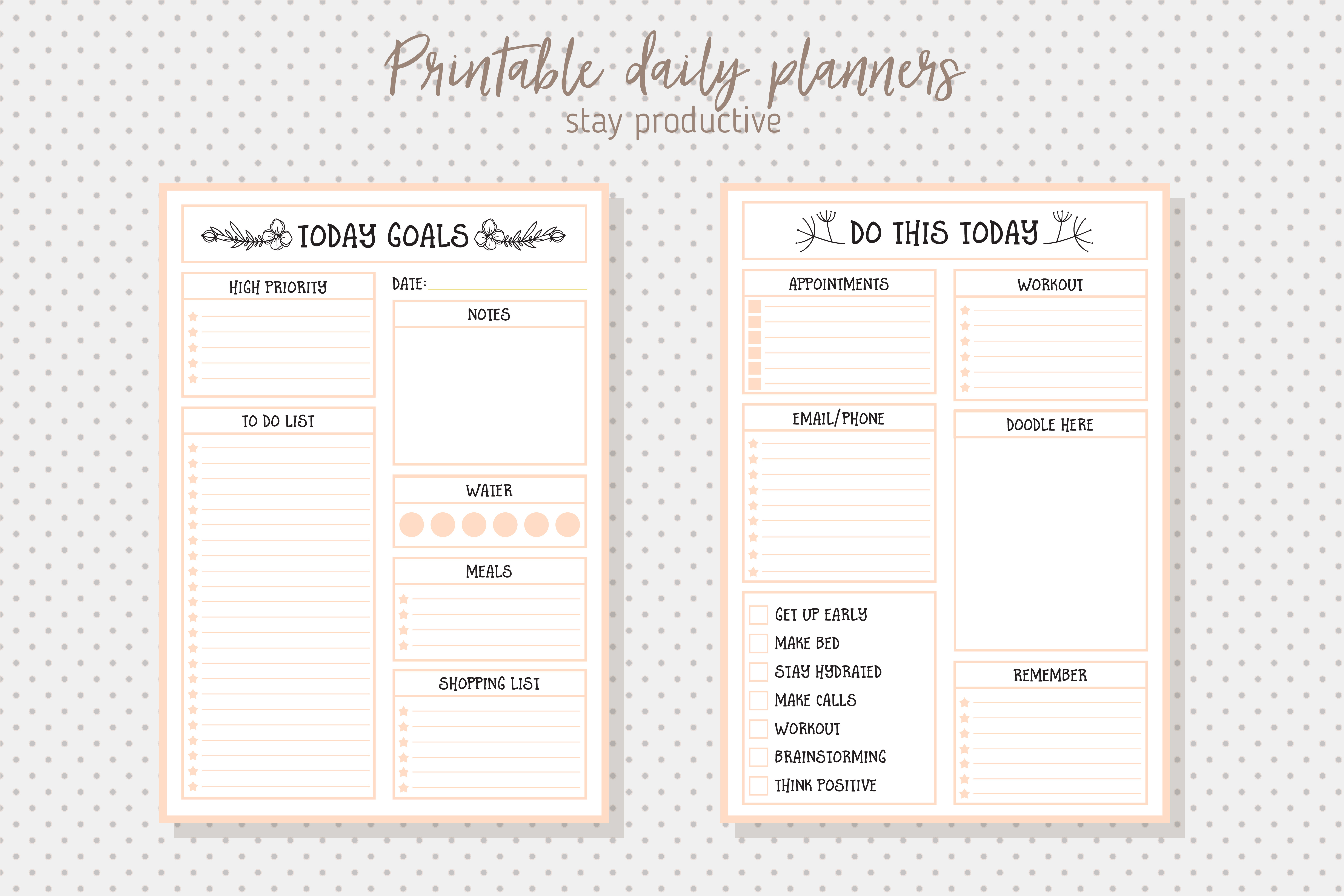 Printable daily planners, an Object Graphic by Sentimental postman