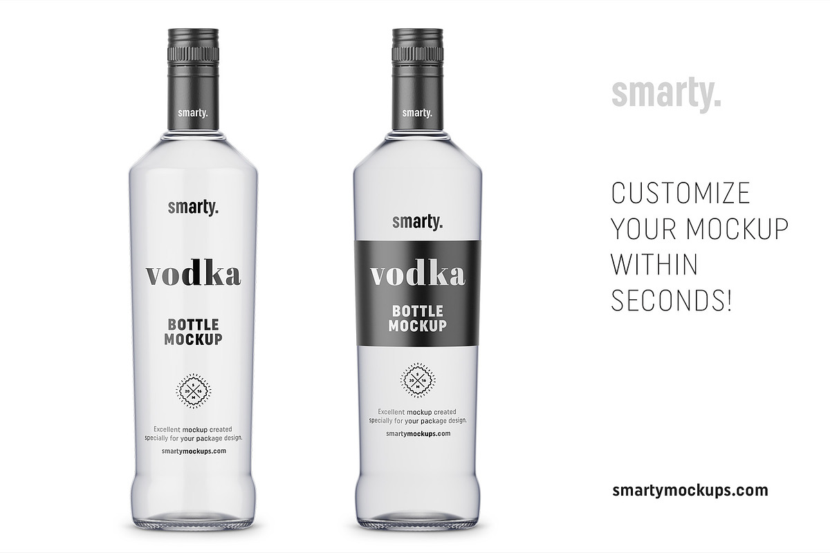 Vodka bottle mockup, a Packaging Mockup by Smarty Mockups