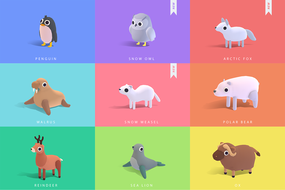 Quirky Series - Animals Mega Pack, an Animal 3D Model by Polydactyl