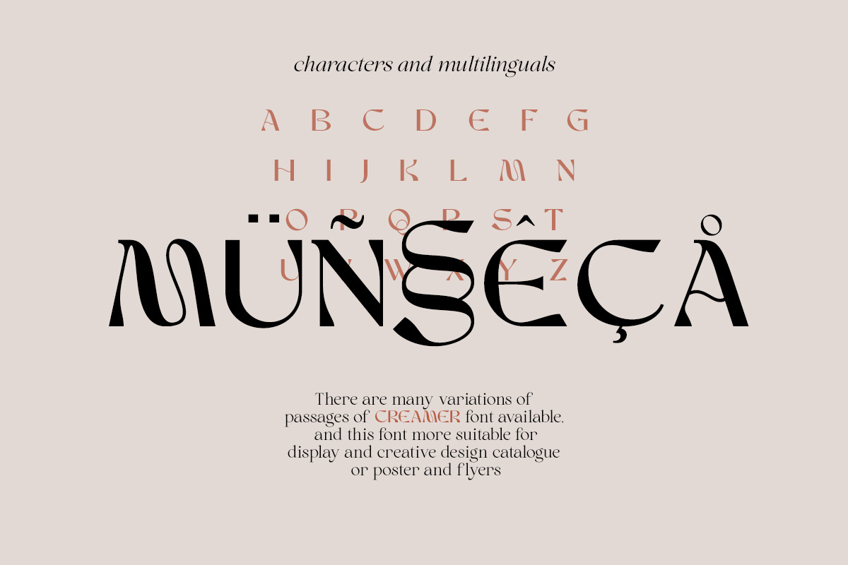 Creamer | Display Font, a Serif Font by Muntab_Art | Creative Market