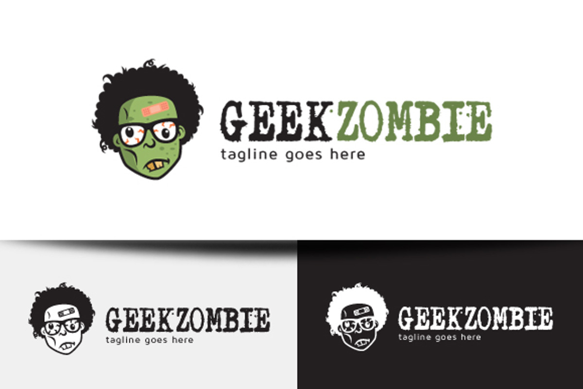 Geek Zombie Logo Template, a Branding & Logo Template by gunaonedesign