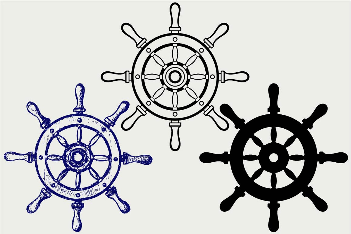 Wooden marine rudder SVG, an Outline Icon by LineworkStock