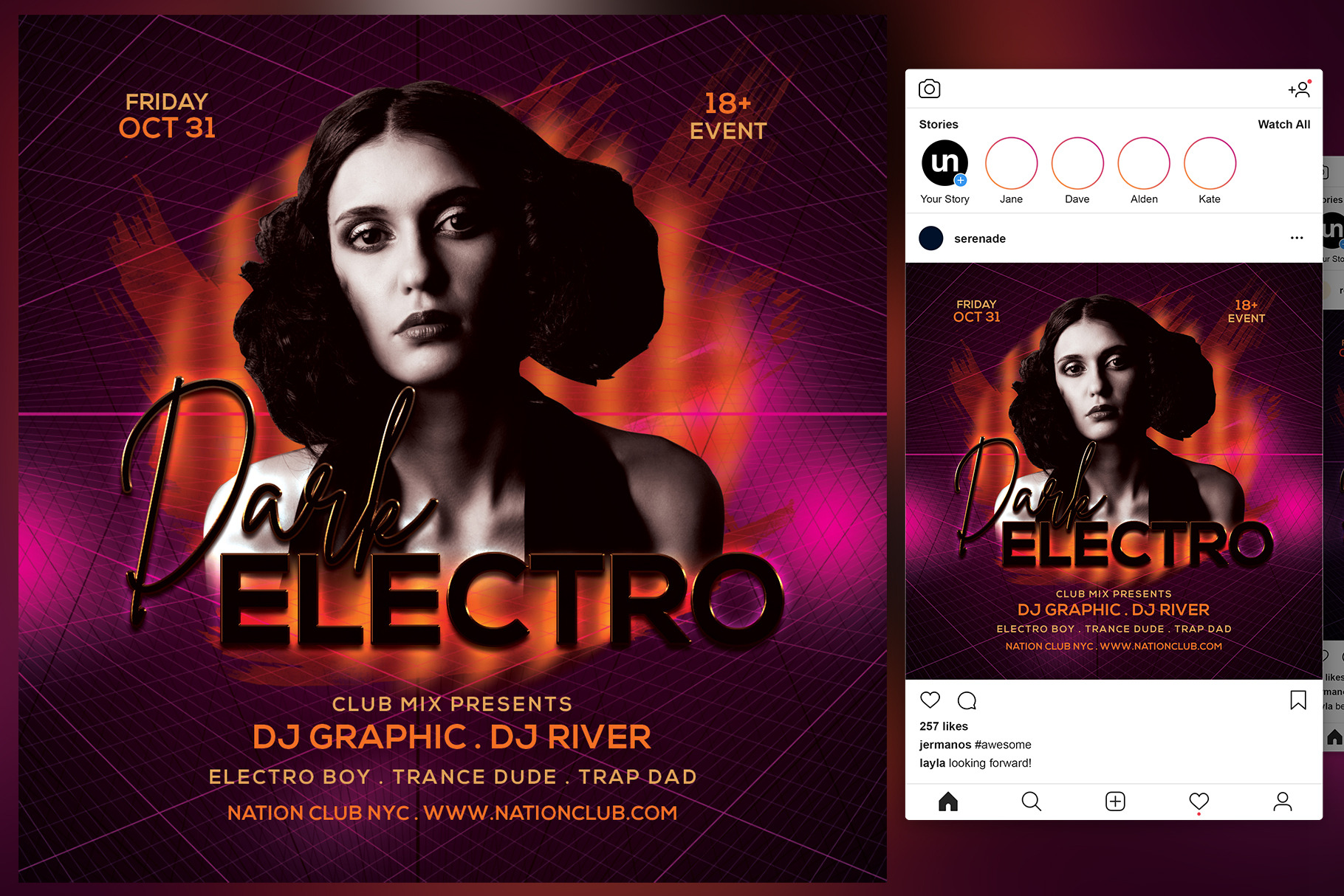 Dark Electro Flyer, a Flyer Template by KiraYamato Design Studio