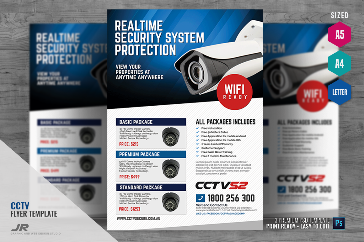 CCTV Surveillance Camera Flyer, a Flyer Template by PSDPixel