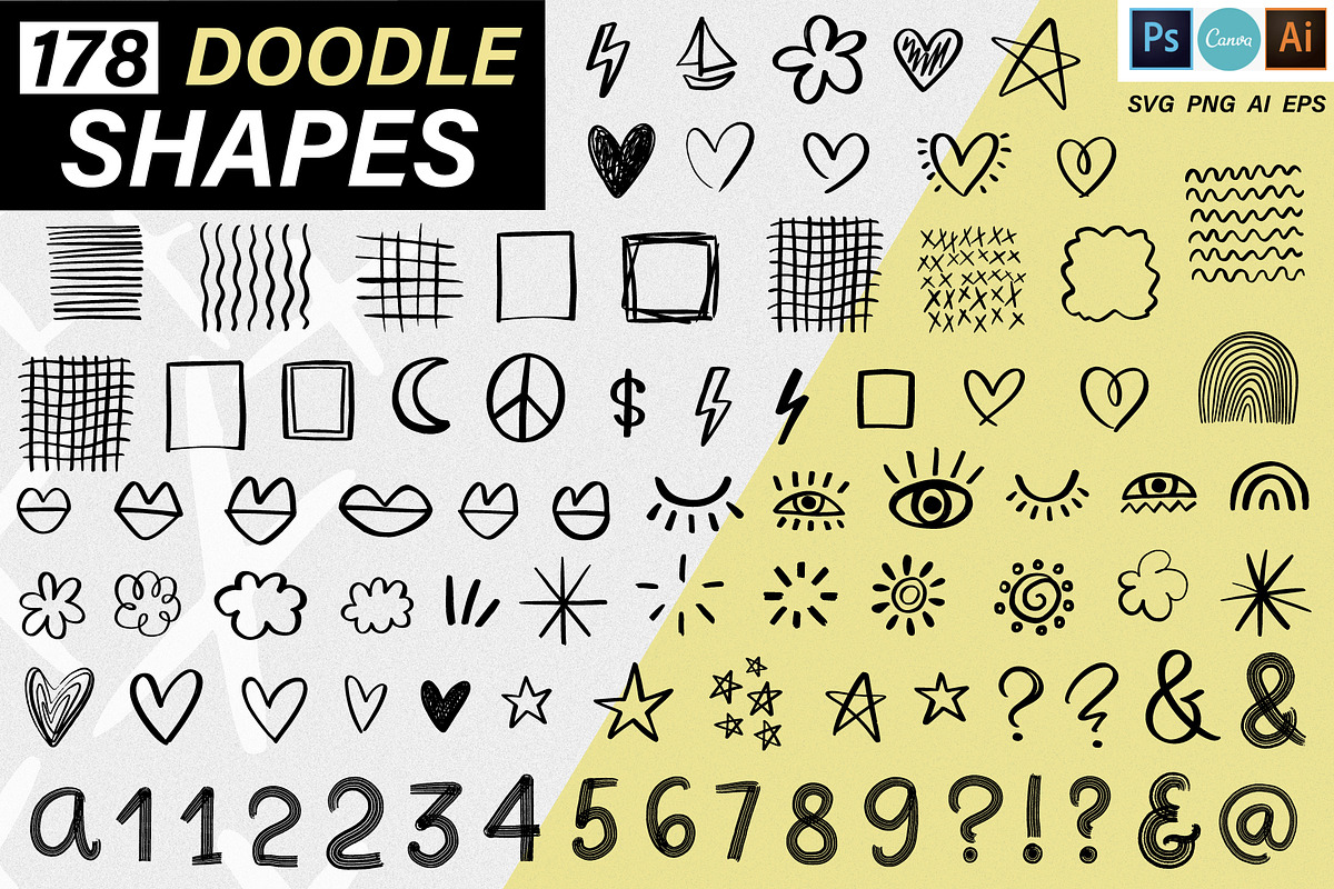 250 Scribble Doodle Shapes Atelier, an Object Illustration by ...
