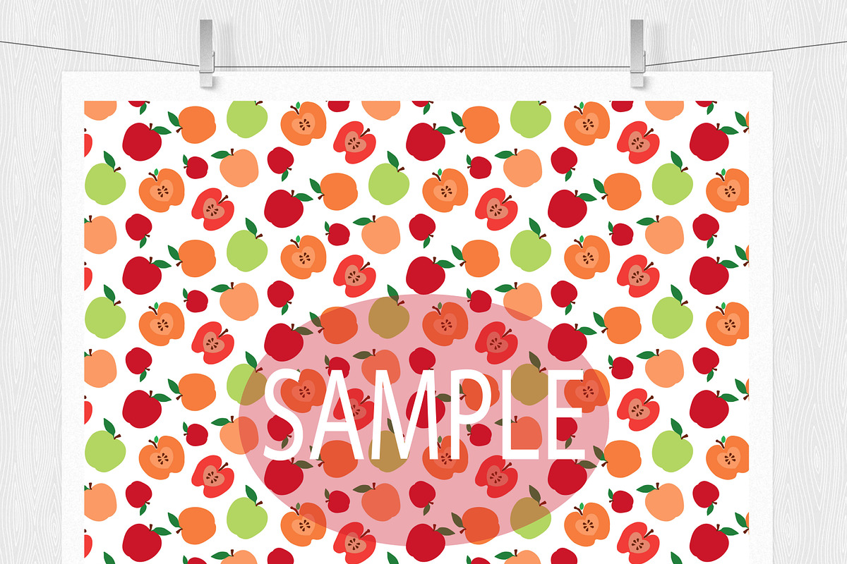Apple Digital Paper, a Pattern Graphic by Leska's Digitals