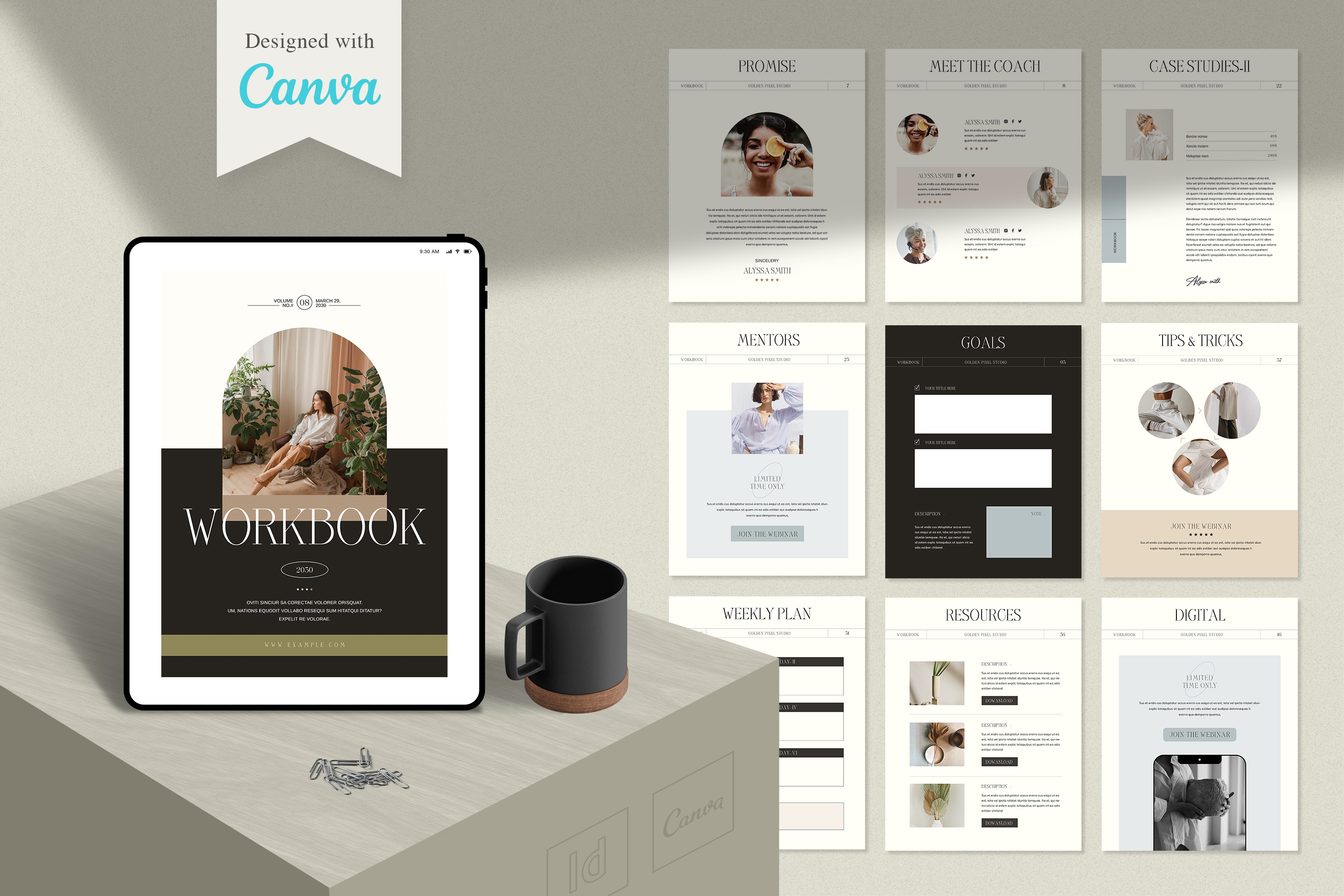 WorkBook Creator for Coaches CANVA, a Magazine Template by ...