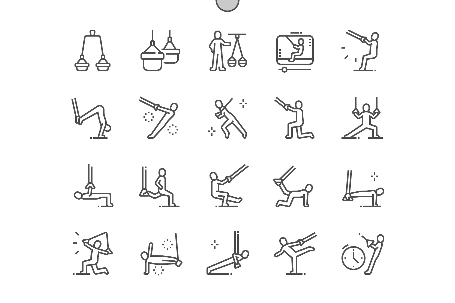 Fitness trx exercises Line Icons, an Outline Icon by Palau