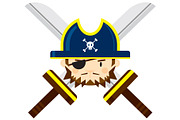 Cartoon Pirate Captain Face, a Person Illustration by Mark Murphy Creative