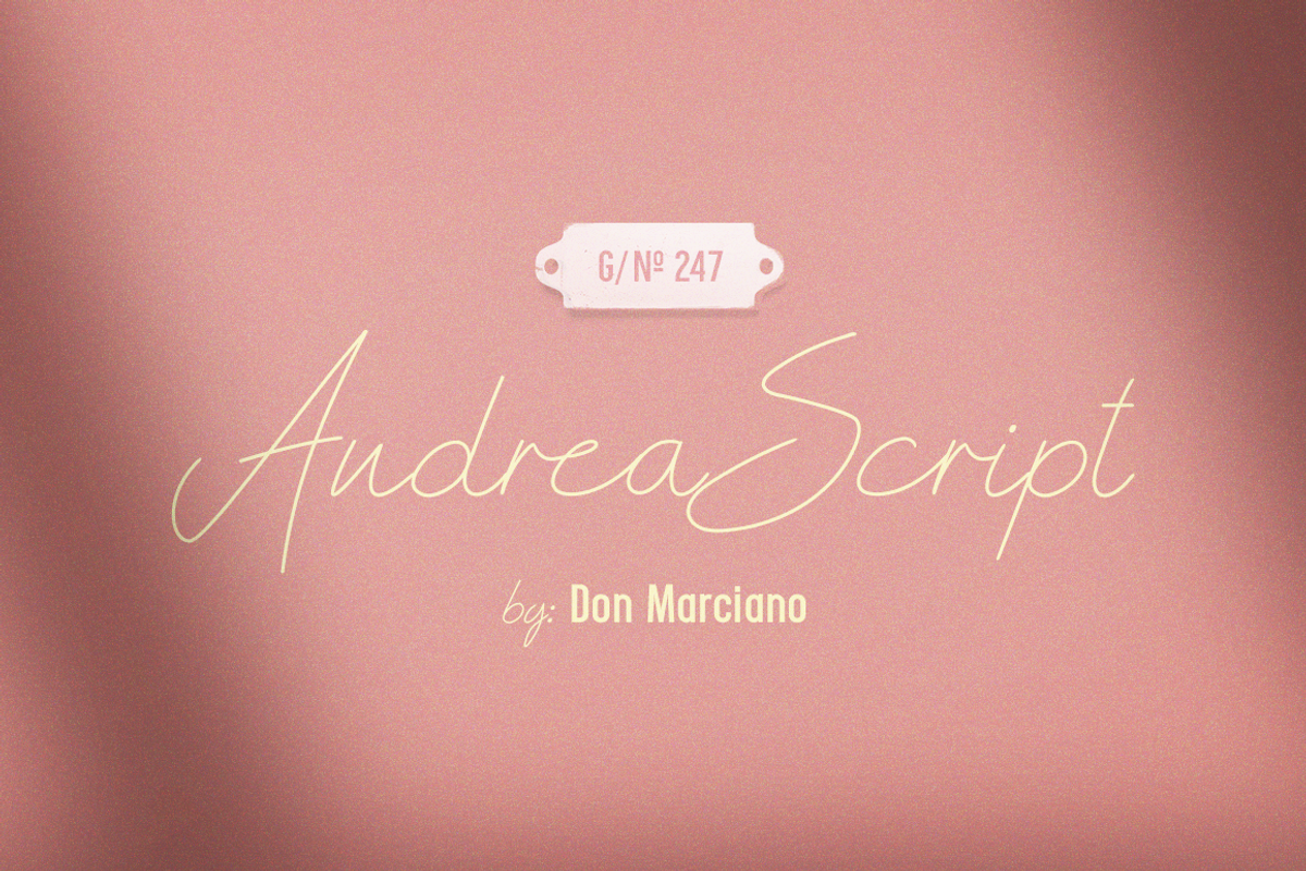 Andrea Script Thin Font, a Script Font by DonMarciano