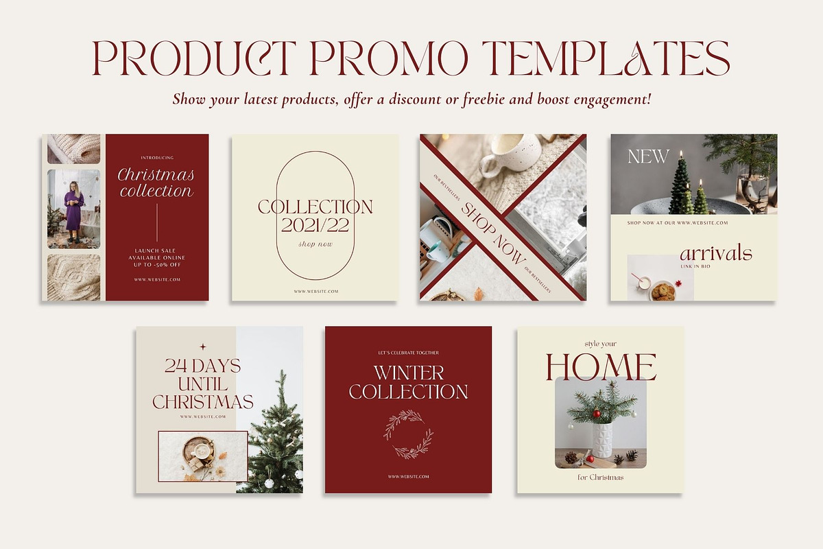 Instagram Christmas Templates CANVA, a Social Media Template by Lyrata ...