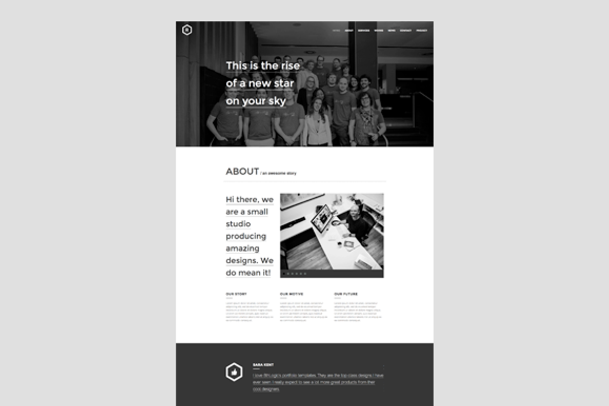 RISE - Clean & Minimal Portfolio, a HTML Template by Designova®