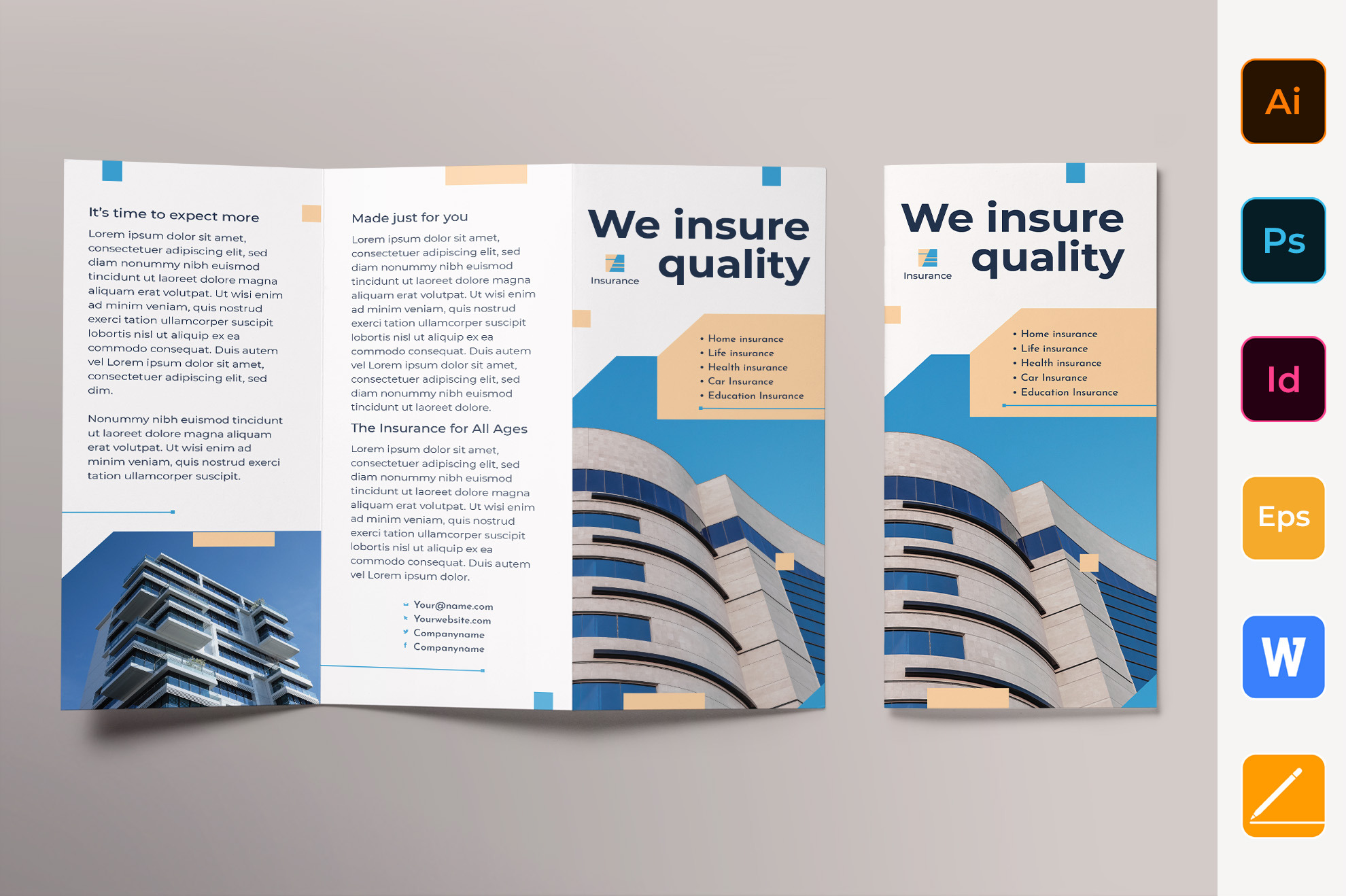 Insurance Agency Brochure Trifold, a Brochure Template by TemplatesNow!