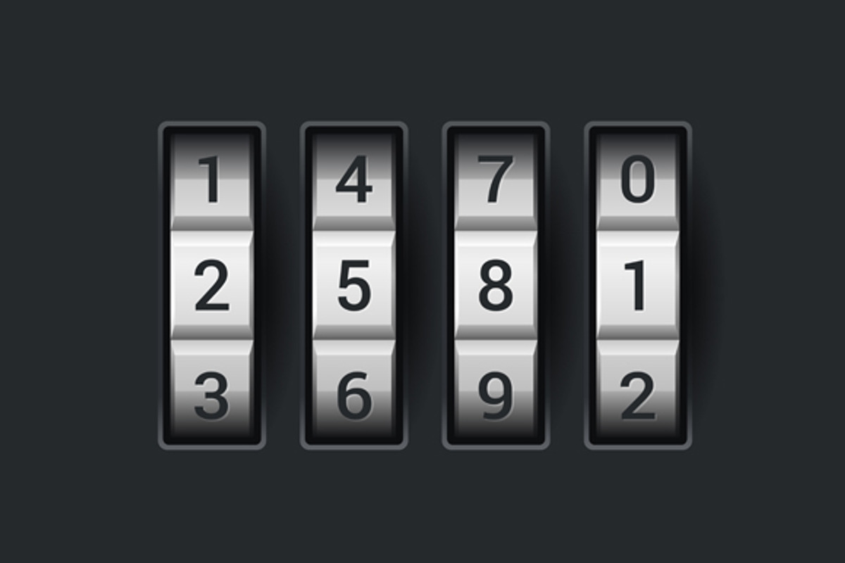 Combination lock number code, an Object Graphic by in8finity