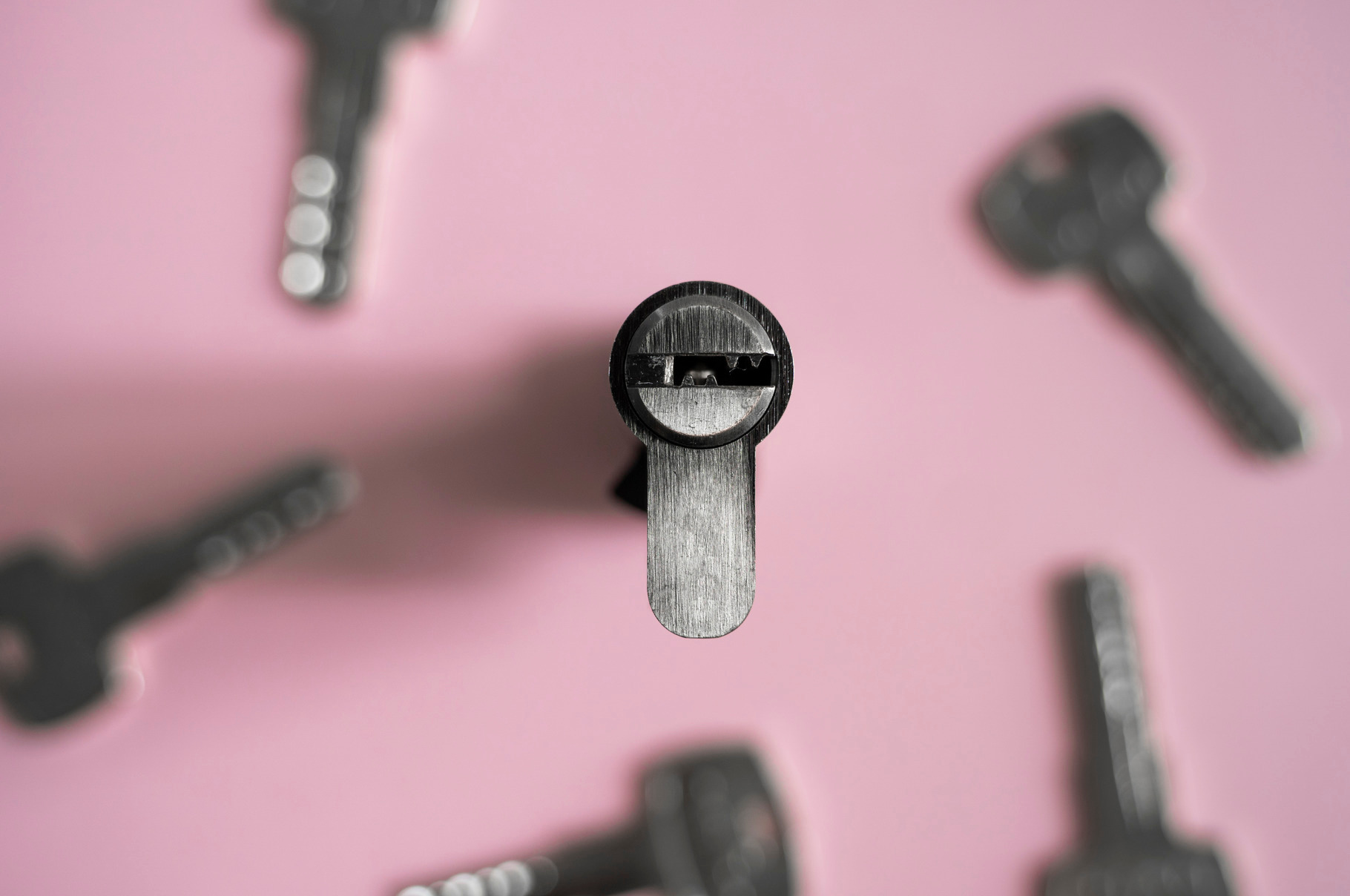 A door lock cylinder core with keys featuring safety, metal, and lock ...