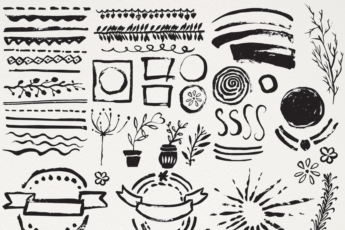 Hand Drawn Vector Elements Vol.2, an Illustration by teeoclock.co