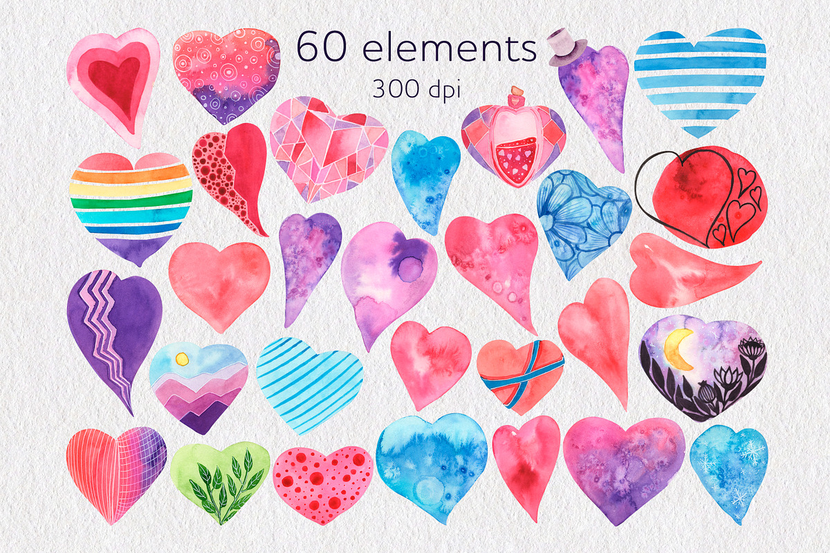 Watercolor heart clipart Love png, an Object Illustration by ...