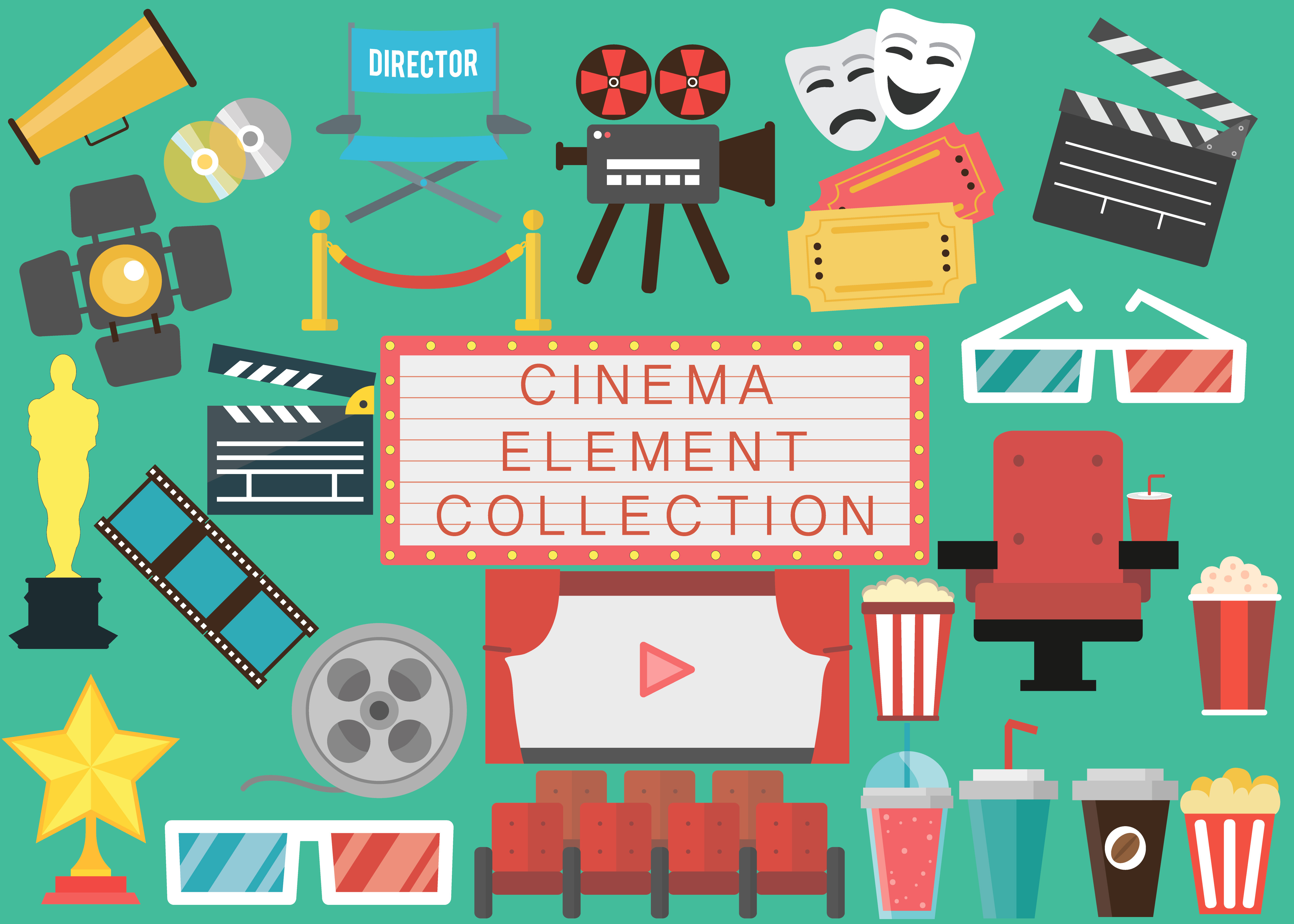 Cinema movie elements collection | Food Illustrations ~ Creative Market