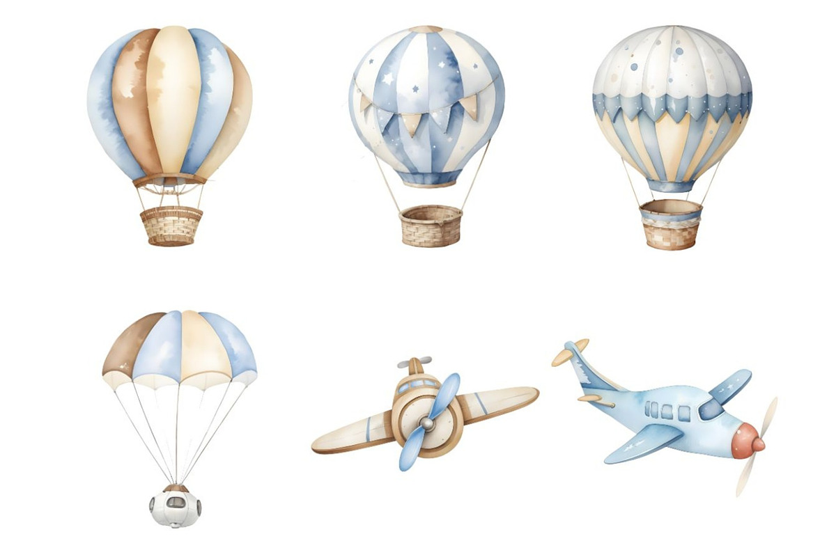 Air Transport Watercolor Clipart PNG