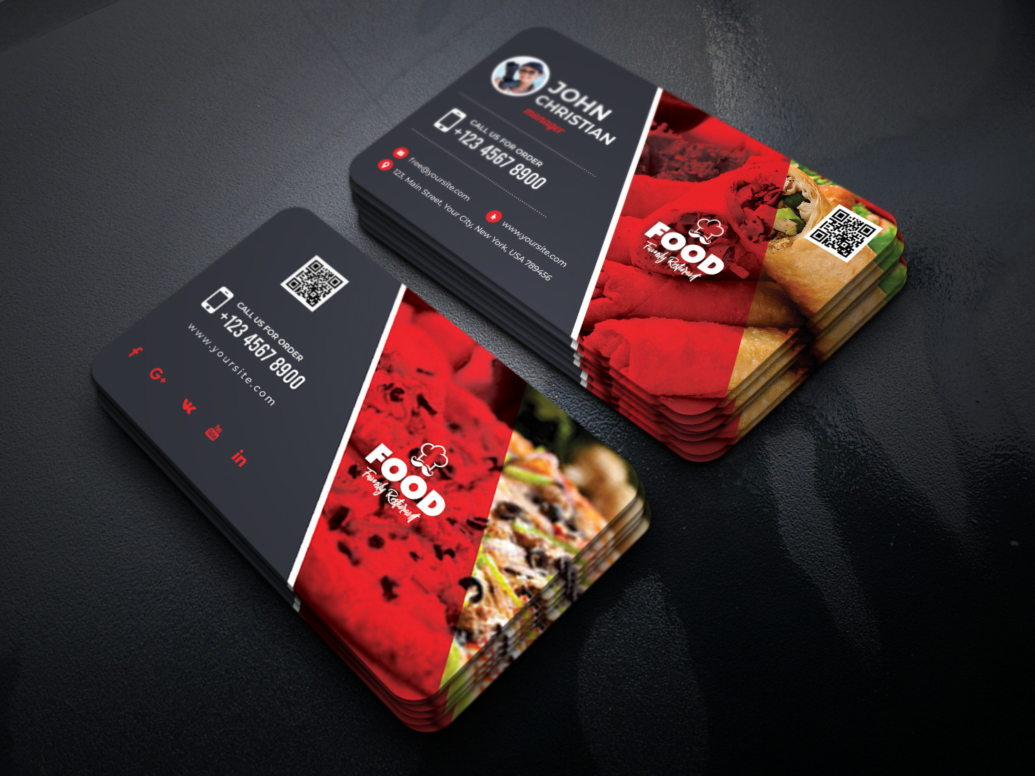 Restaurant Business Card | Business Card Templates ~ Creative Market