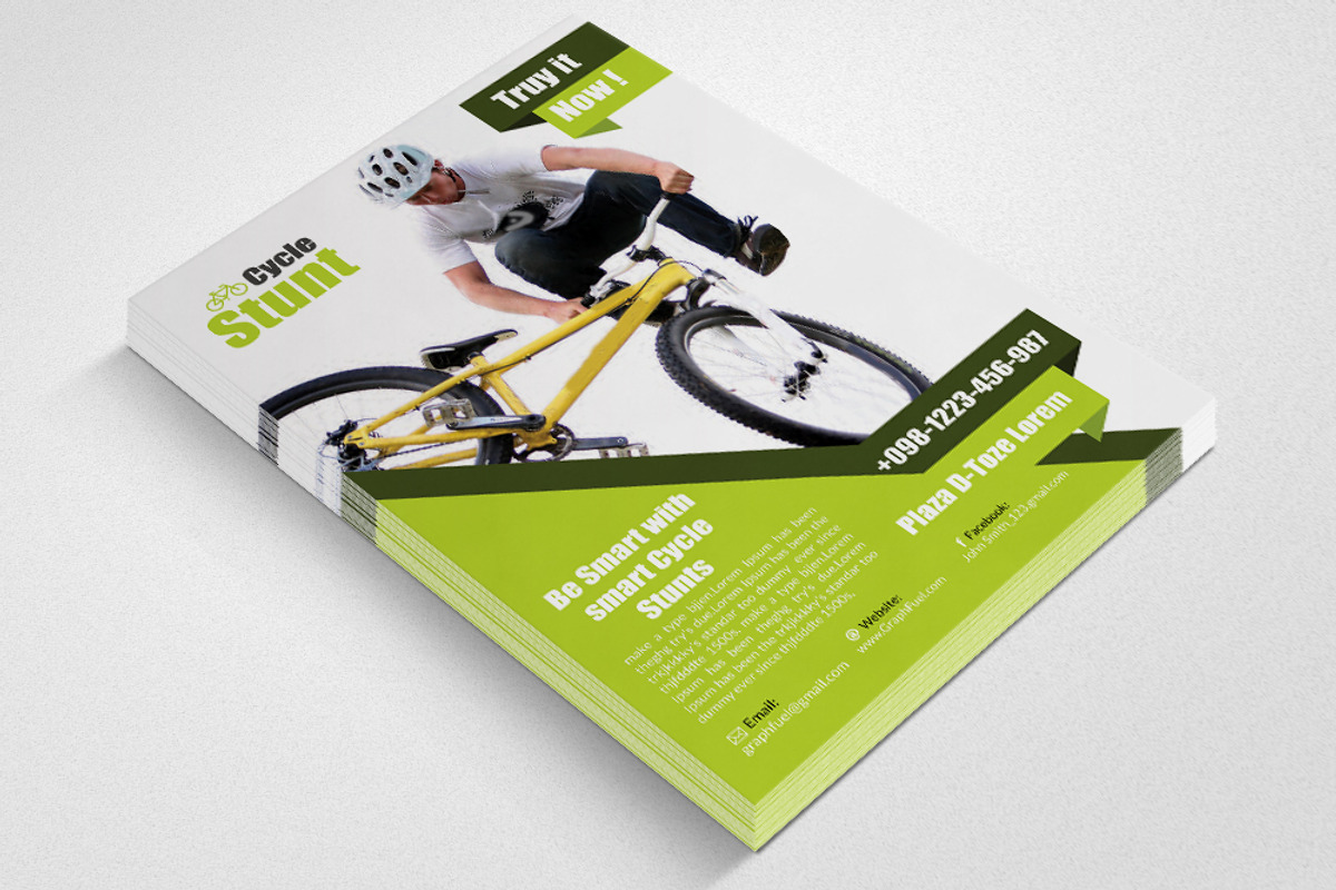 Bicycle Racing Flyer Template, a Flyer Template by Psd Templates