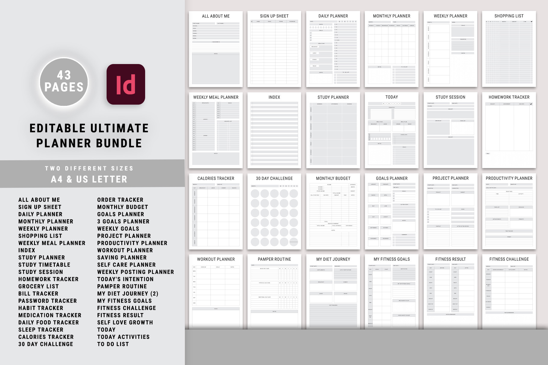 Ultimate Planner Bundle Pack Vo.01, a Stationery Template by MNT-Creator | Creative Market