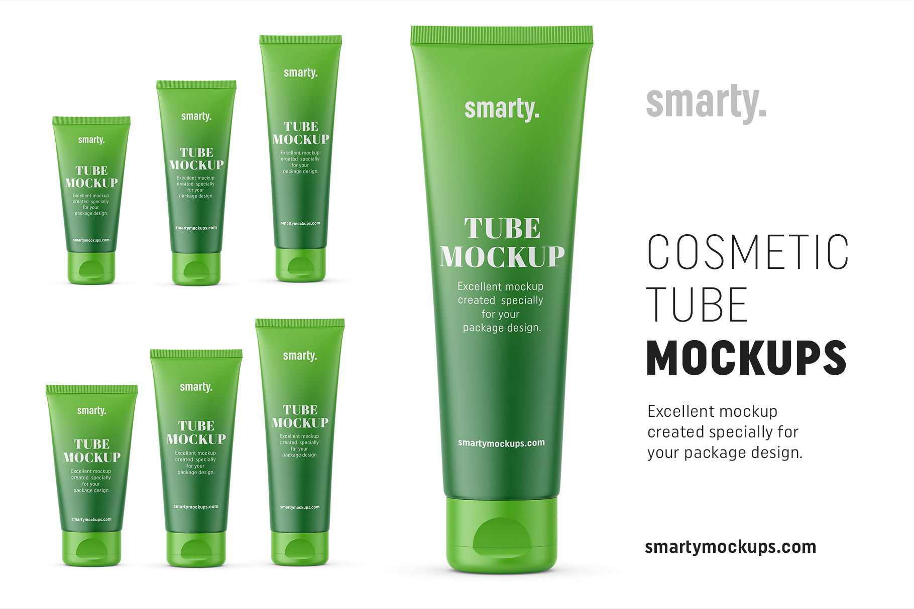 Matt tubes mockup / flip top cap, a Packaging Mockup by Smarty Mockups