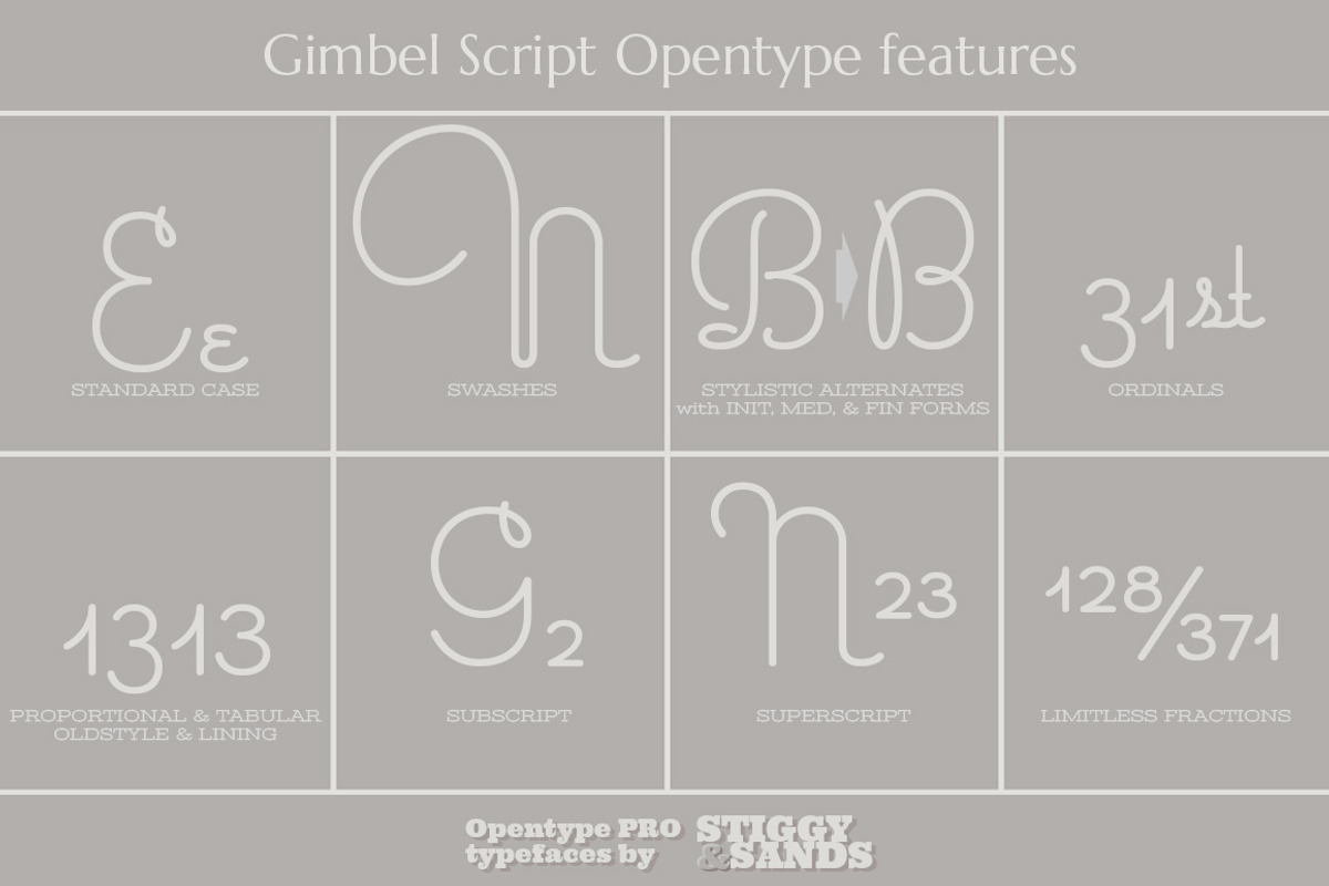 Gimbel Script, a Script Font by Stiggy & Sands