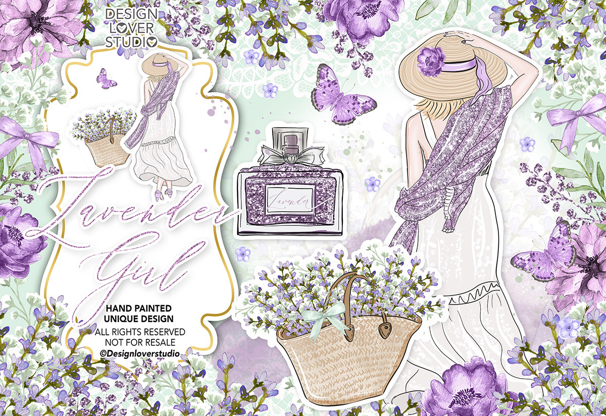 Lavender Girl design, an Illustration by designloverstudio