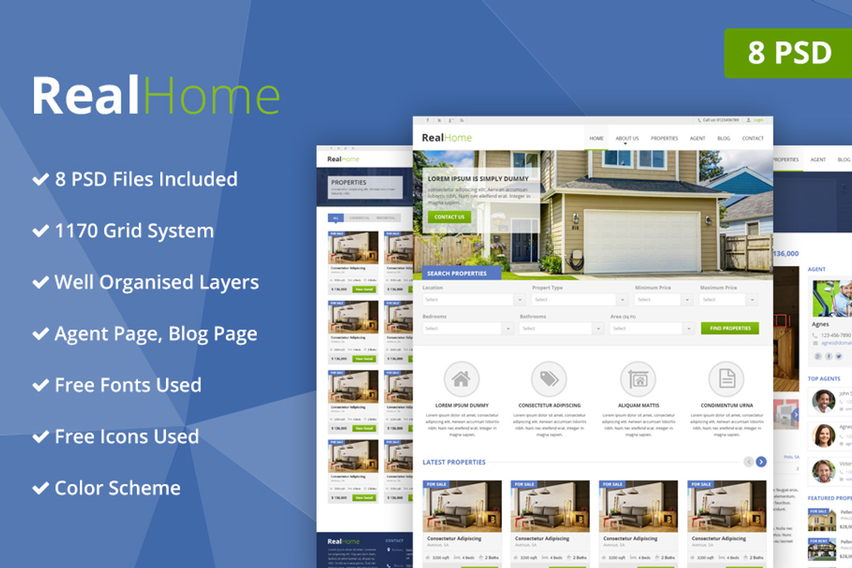 Real Home PSD Website Template, a Websites & App Template by WebbyTemplates