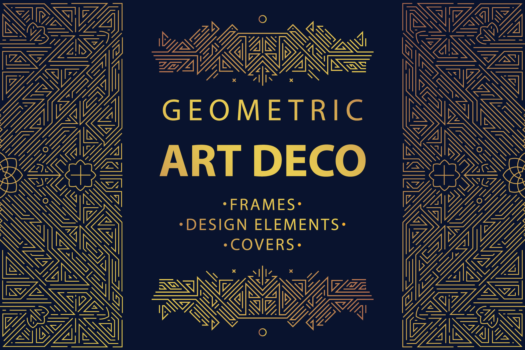 Art Deco Geometric Design Elements, a Pattern Graphic by Marylia ...