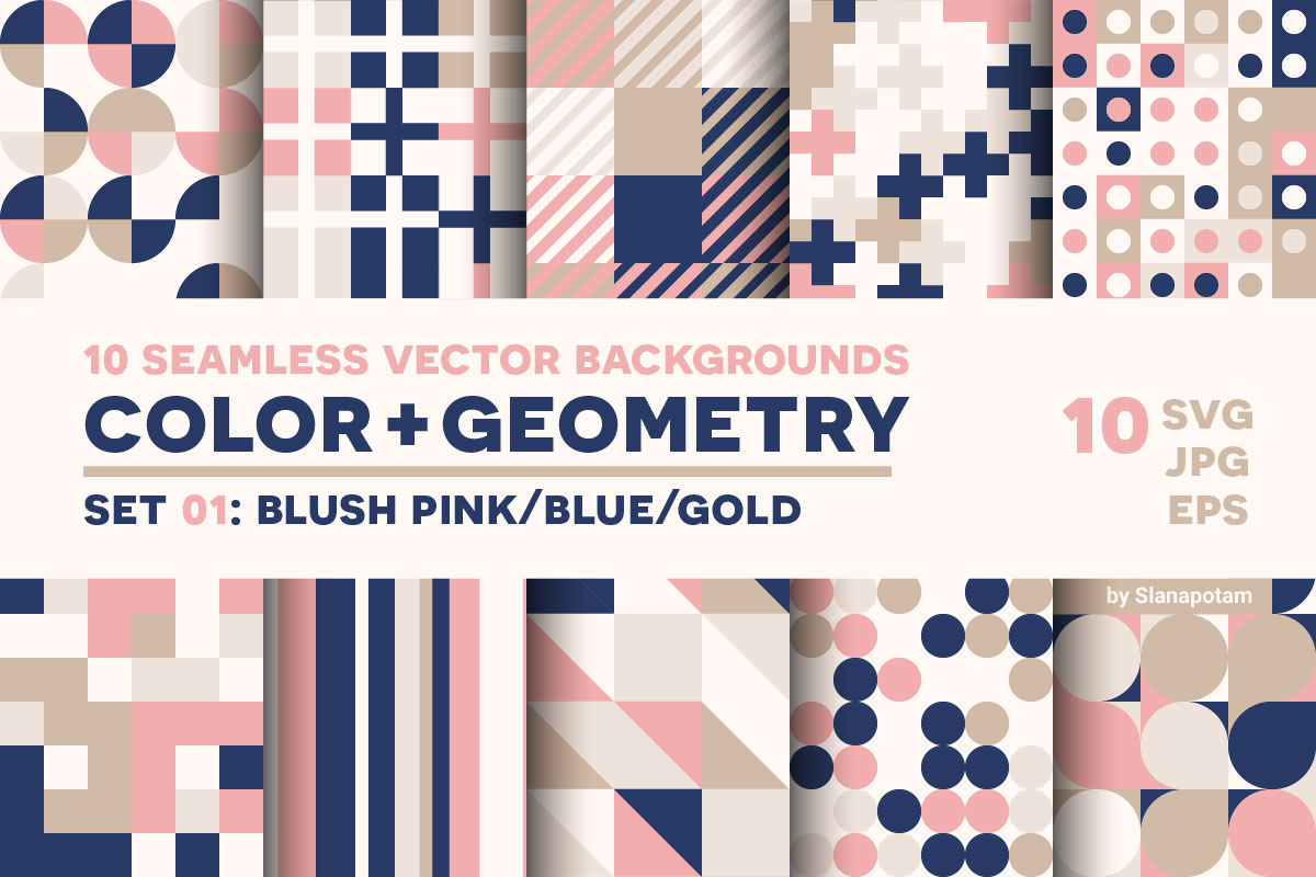 COLOR+GEOMETRY, pattern set 01, a Pattern Graphic by Slanapotam