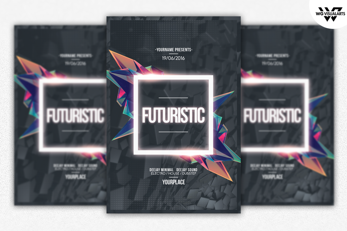 FUTURISTIC Flyer Template, a Flyer Template by WG DESIGN