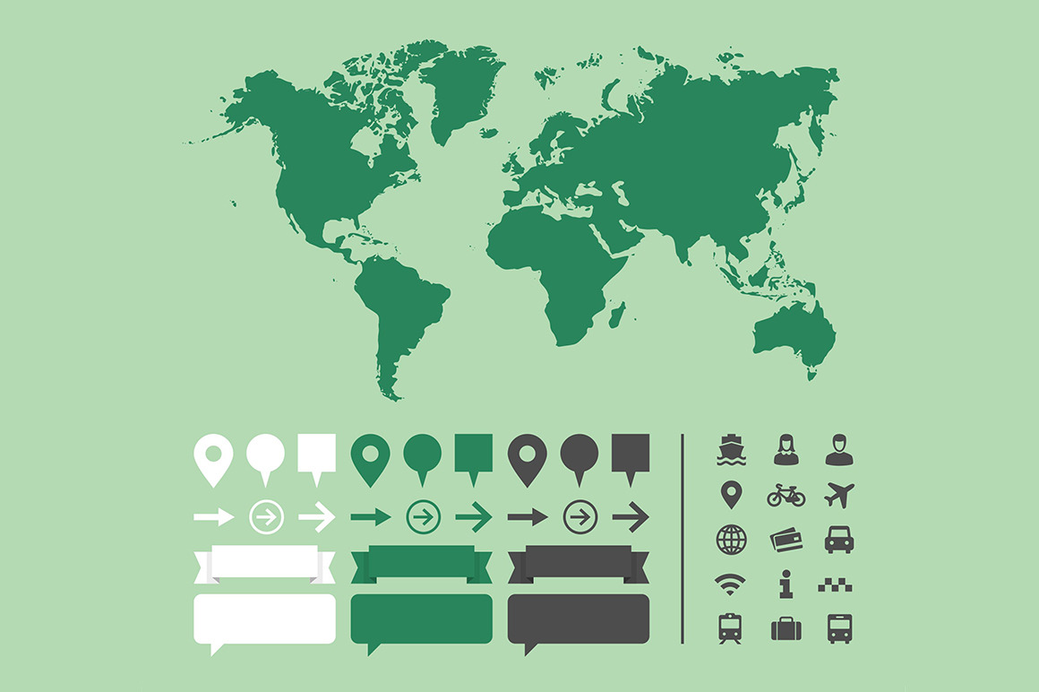 World map infographics, a Background Graphic by Flower Travelin Man