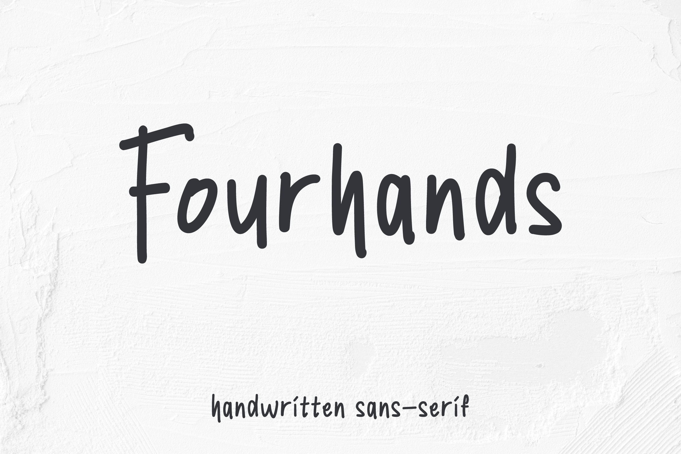 Fourhands - Handwritten Display Font, a Sans Serif Font by Mightyfire