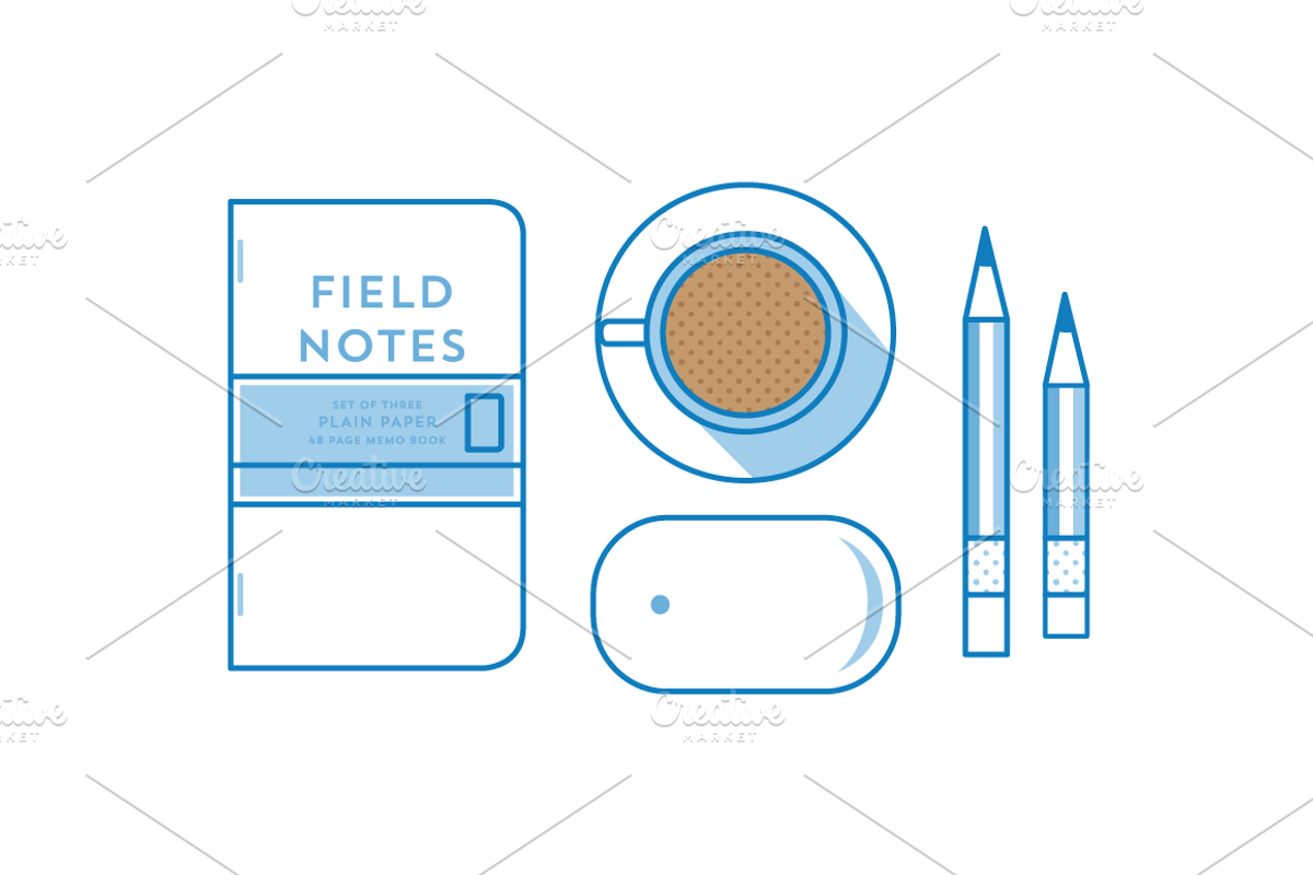 Field Notes, an Illustration by CSA Creative Studio | Creative Market
