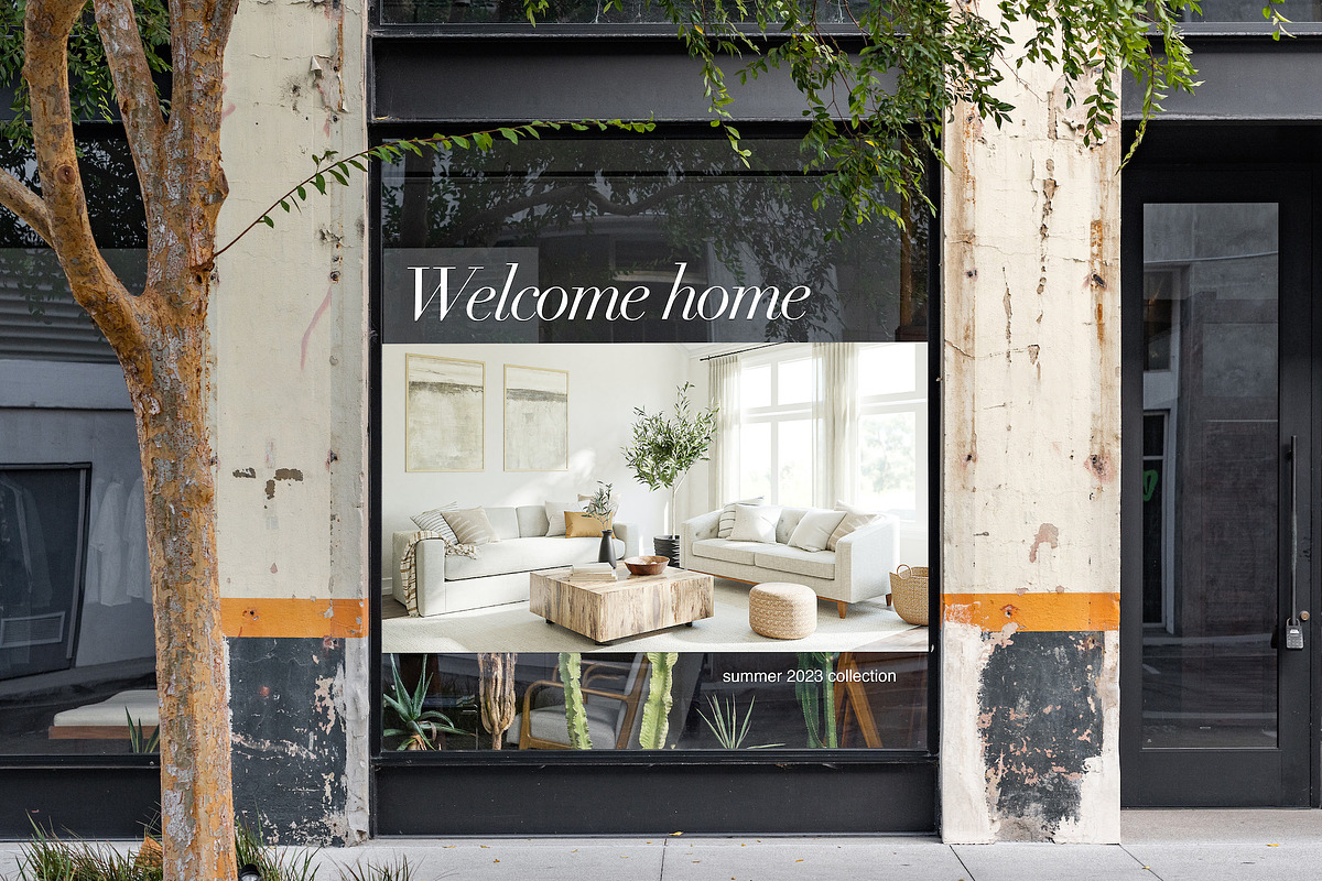 Storefront Window Decal Mockup PSD