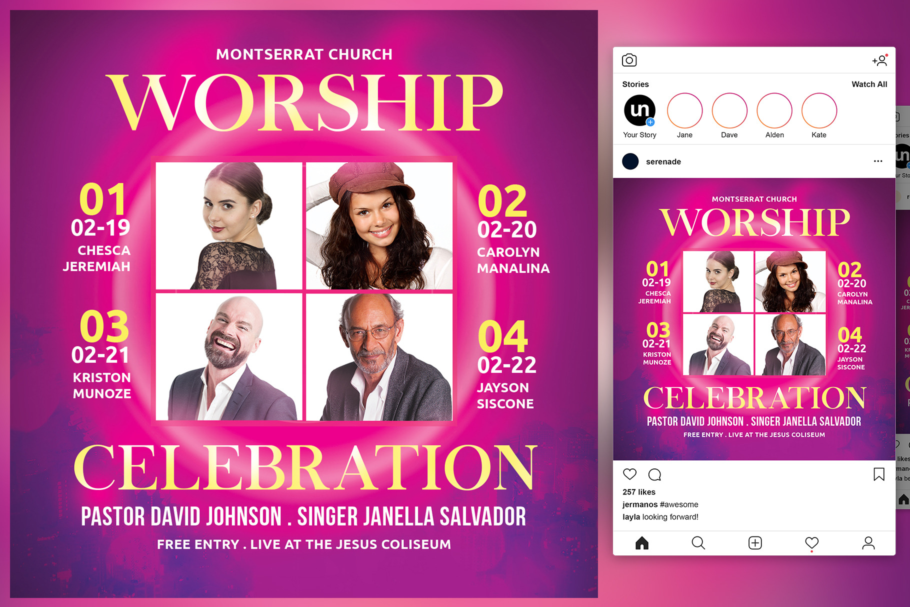Worship Celebration Church Flyer, a Flyer Template by KiraYamato Design ...