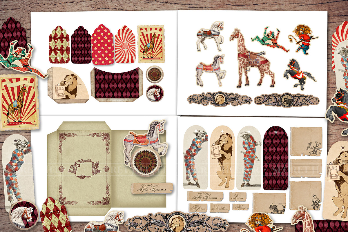 Circus Scrapbooking Kit | Creative Market