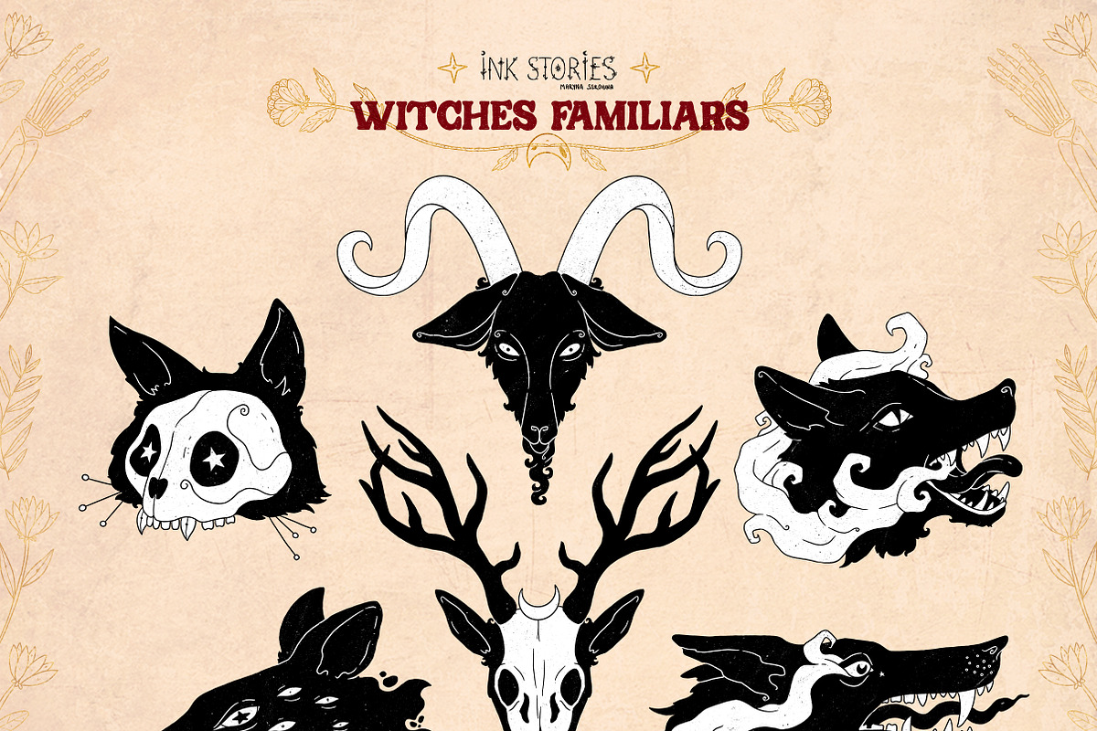 Witches Familiars, an Animal Illustration by Ink Stories