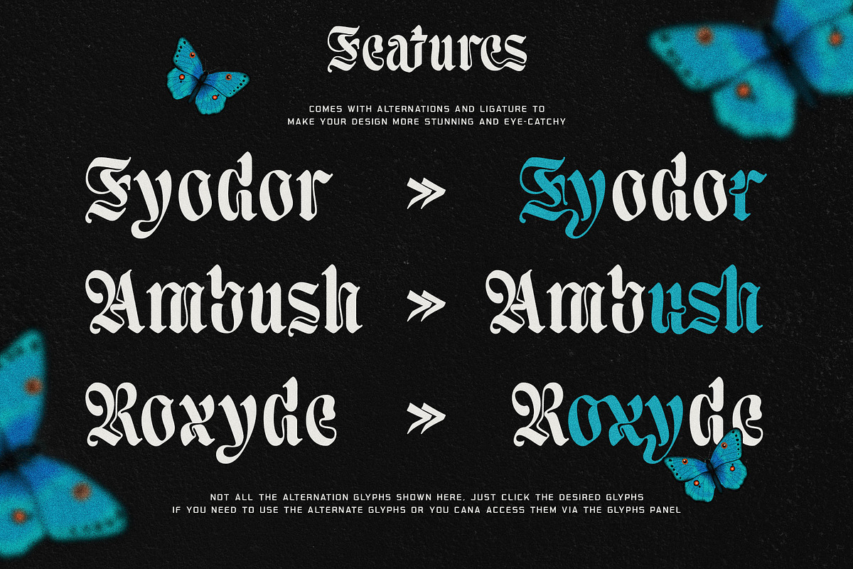 Moxy Rush Blackletter Typeface, a Blackletter Font by alit design