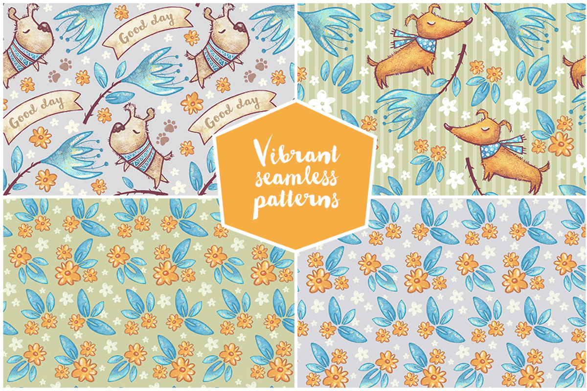 4 Seamless Patterns • Dream Time, a Pattern Graphic by Yeticrab