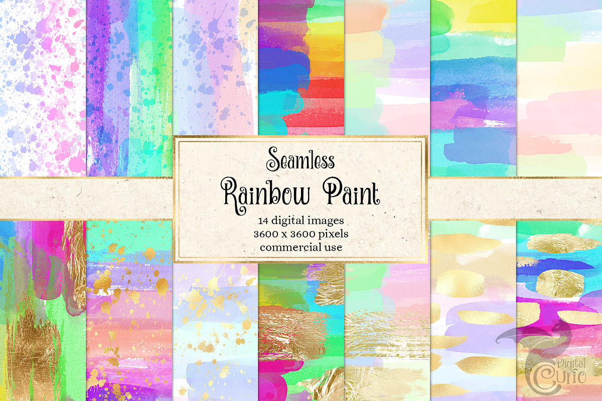 Watercolor Paint Digital Paper, a Texture Graphic by Digital Curio