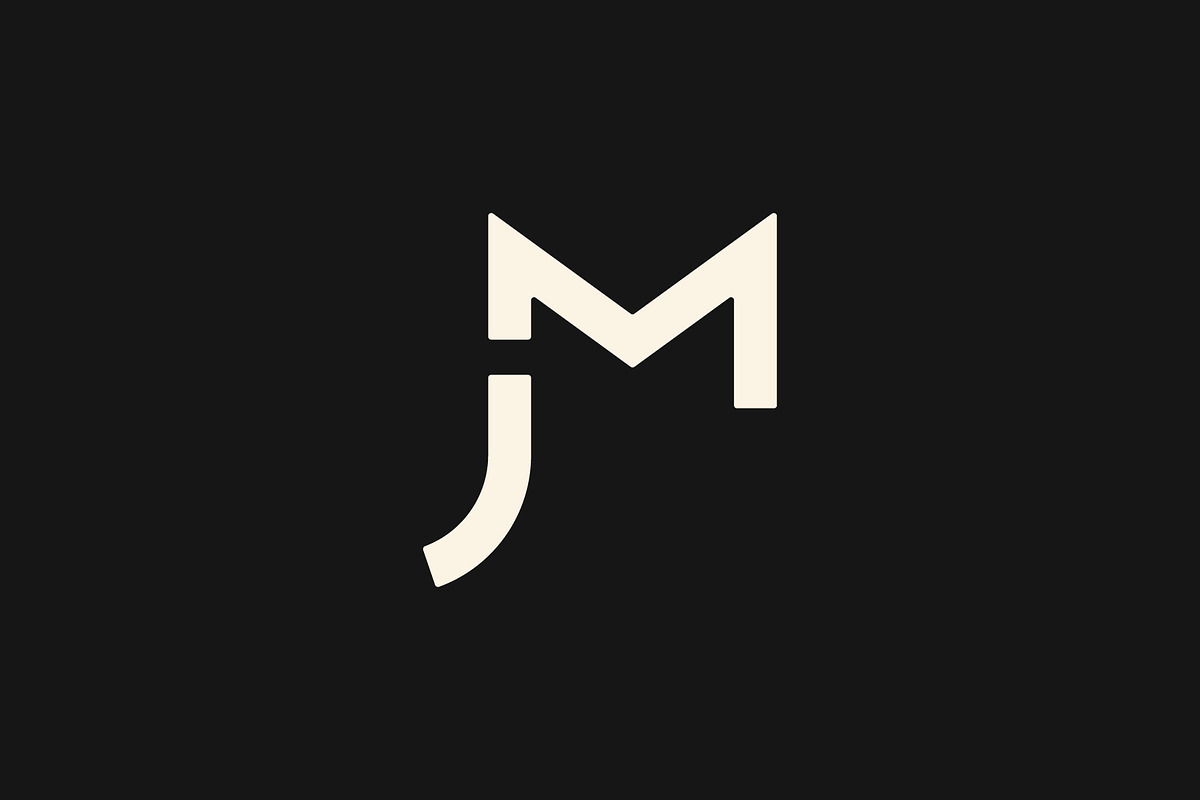 Letter JM MJ M J Monogram Logo Design