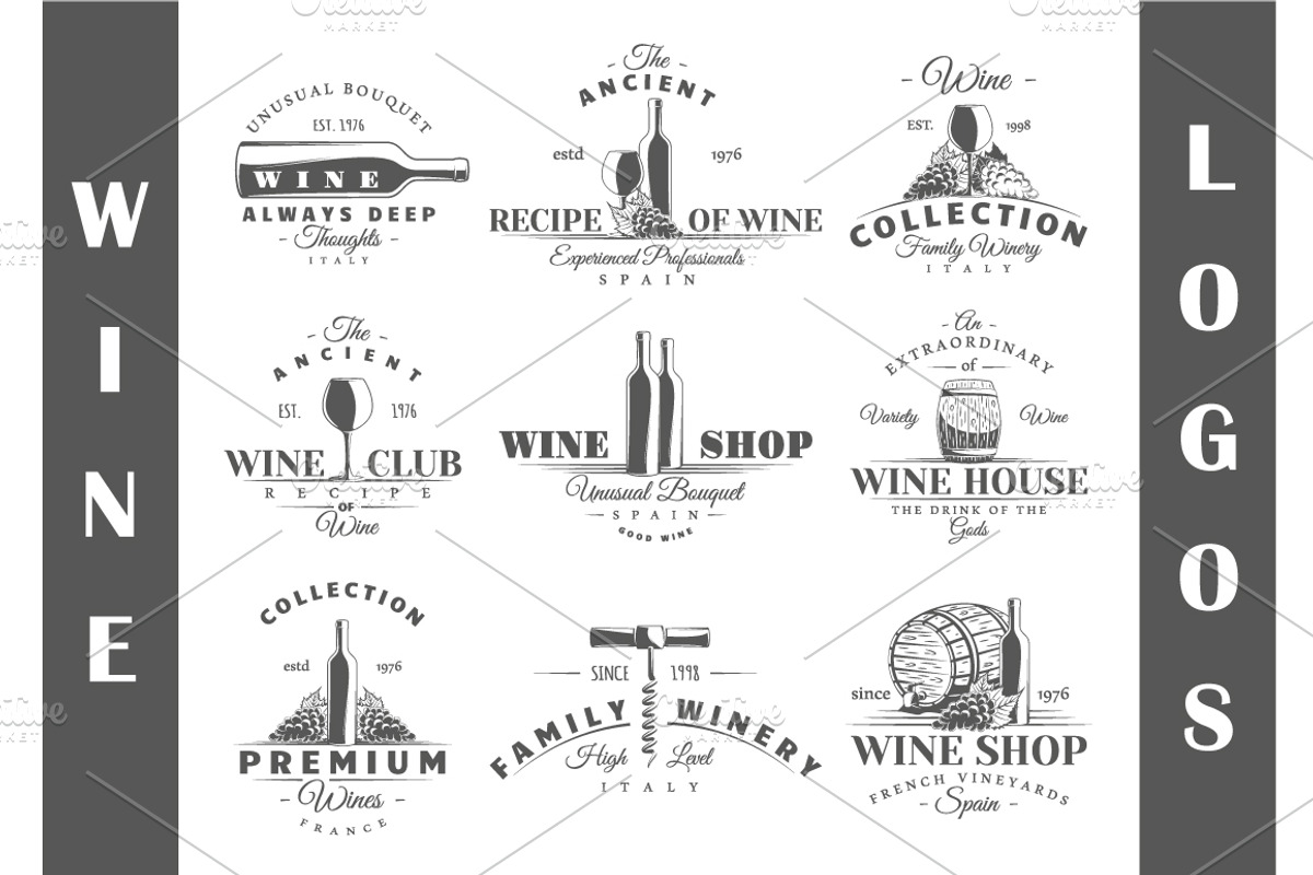 9 Wine Logos Templates Vol.2, a Branding & Logo Template by Art Design
