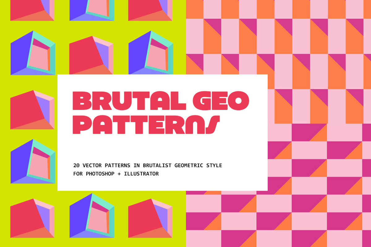 Brutal Geo Patterns, a Pattern Graphic by Pulpixel Design
