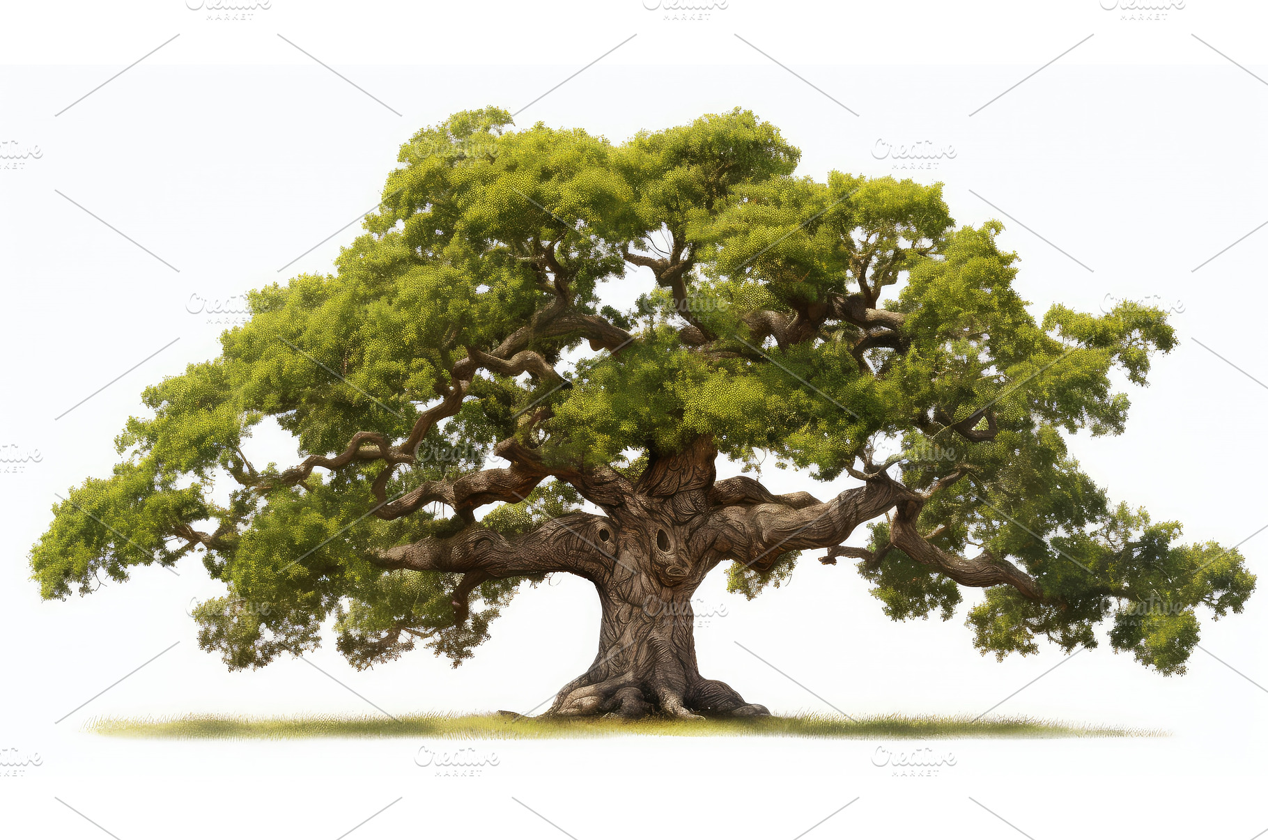 wood oak tree white background ai, a Nature Photo by pikepicture ...