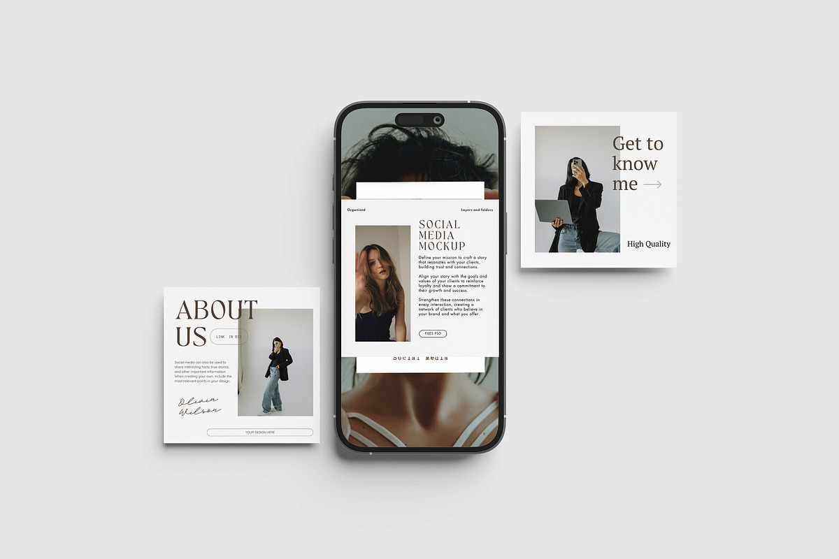 Social Media Mockup, an iPhone Mockup by Qwertymockup